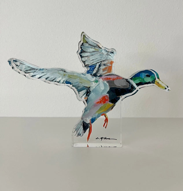 "Take Flight" Mallard Acrylic Shelfie by Chelsea McShane Art